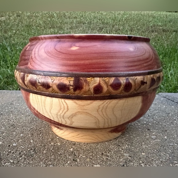 Kitchen | Handmade Handcrafted Segmented Wooden Decorative Bowl Cedar ...